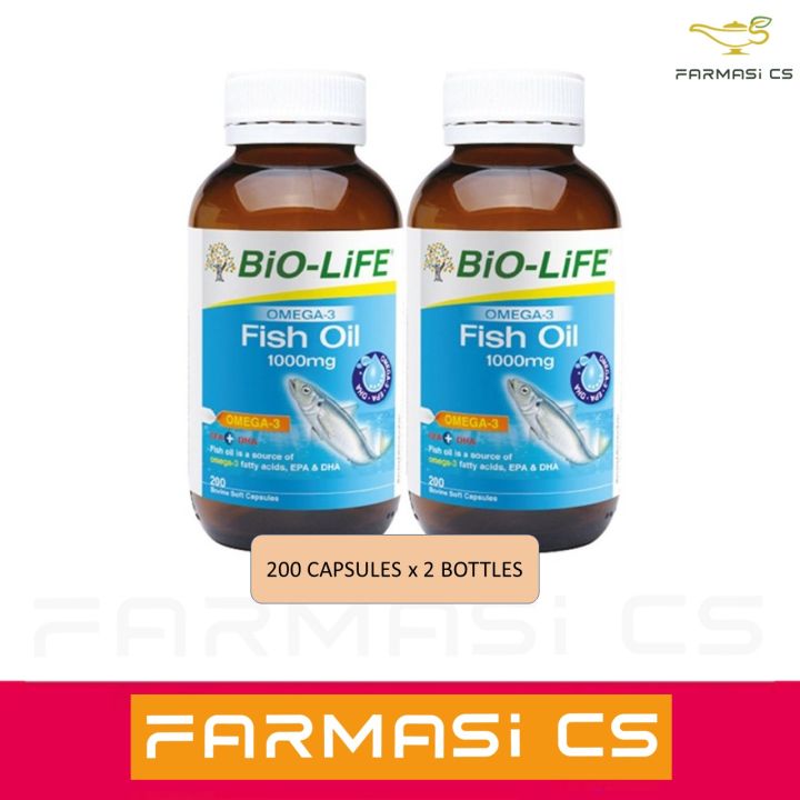 [ EXP:05/2026 ] Bio-Life Fish Oil 1000mg 200 capsules x 2 Bottles (TWIN ...