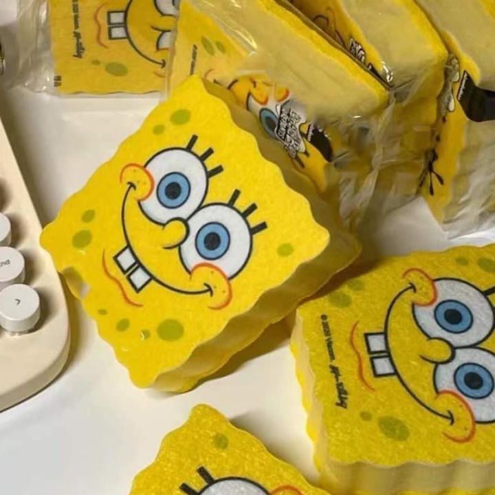 1/3Pcs SpongeBob SquarePants Kitchen Cartoon Sponge Dishwasher Magic ...