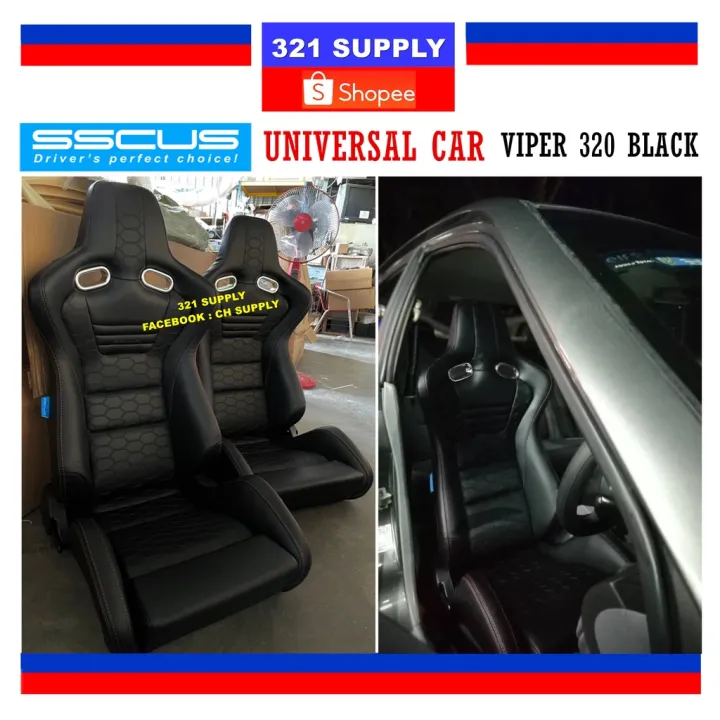 SSCUS SPORT SEAT VIPER 320 BLACK / BLACK RED / BRIDE / RECARO / SPACO ...