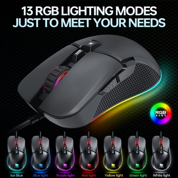 T-WOLF G590 RGB GAMING MOUSE 7200DPI USB GAMING MOUSE | Lazada
