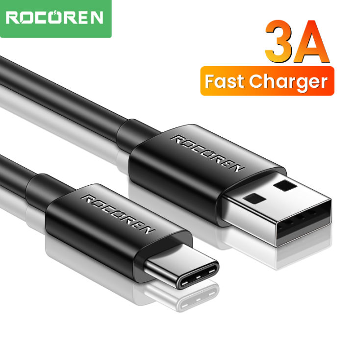 Rocoren 3A USB Type C Cable for Xiaomi Mi Redmi Note Samsung USB C ...