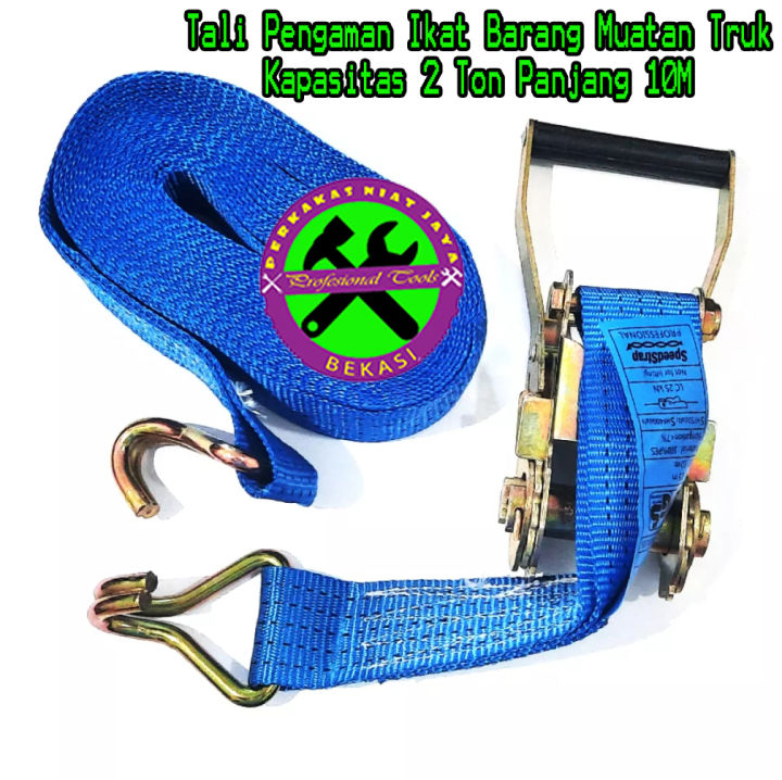 TALI PENGIKAT BARANG KE TRUCK RACHET TIE DOWN 2"X10M SS TALI KREK CARGO ...