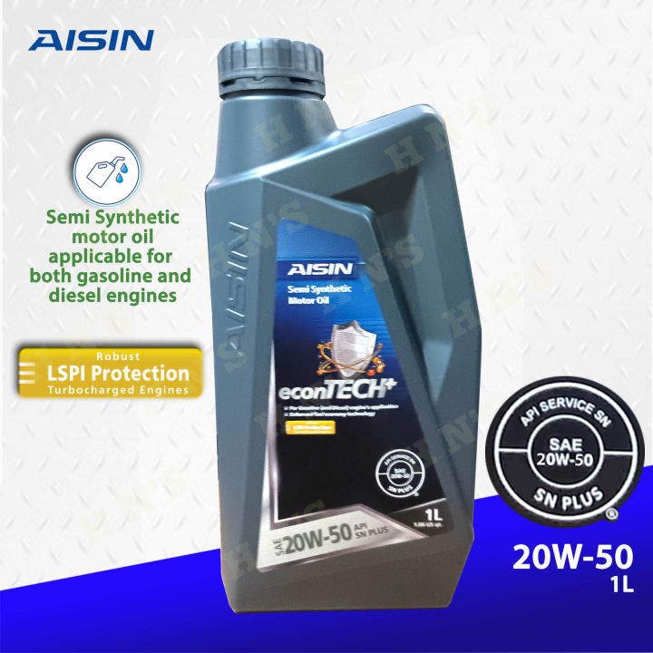 AISIN econTECH+ Motor Oil 20W-50 SN PLUS ( Semi-Synthetic ) 1L ( 1 Liter ) | Lazada PH