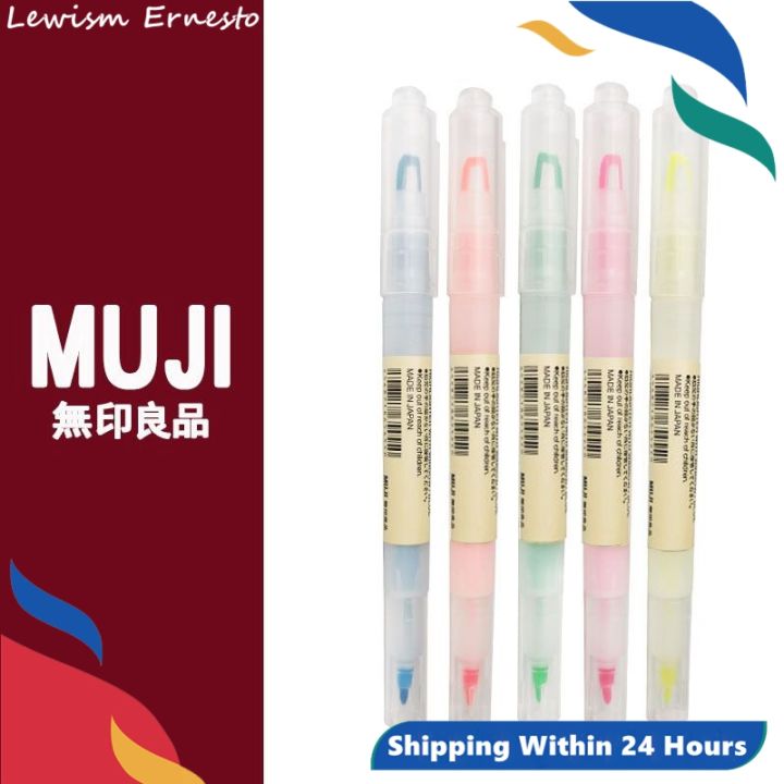 LE MUJI Window Type Highlighters Transparent colour Highlighter Student ...