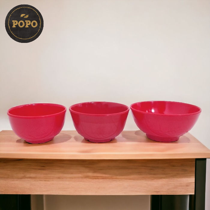 Mangkok Merah Melamin Kaki Mangkok Nasi Kuah Sup Sembahyang Golden ...