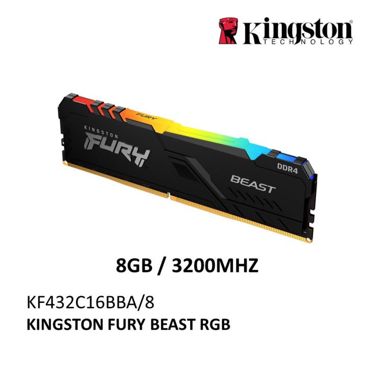 KINGSTON FURY BEAST RGB DDR4 3200MHZ GAMING RAM (8GB) KF432C16BBA/8 | Lazada