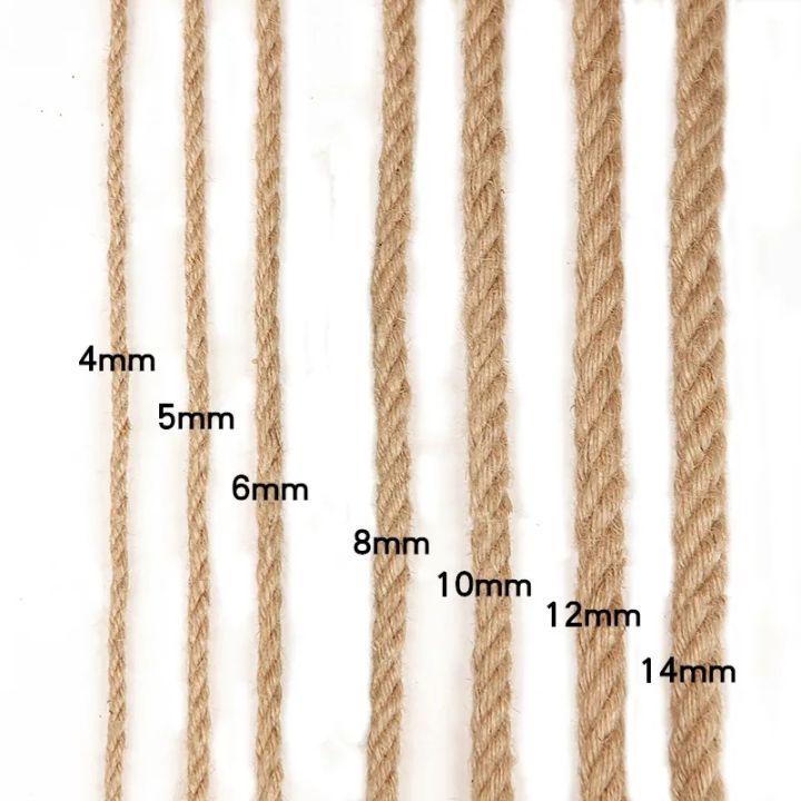 4MM/6MM/8MM/10MM/12MM*1M DIY Making Craft Rope Natural Burlap Jute ...