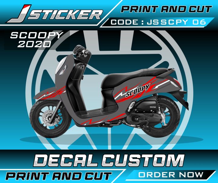 sticker decal printing full body custom scoopy | Lazada Indonesia
