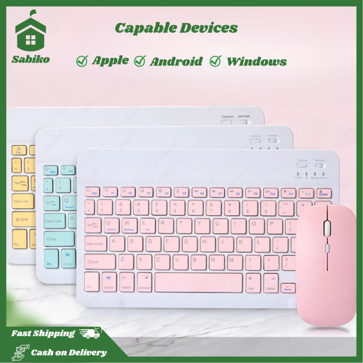 Sabiko Rechargeable Wireless Keyboard and Mouse Set for Apple, Android ...