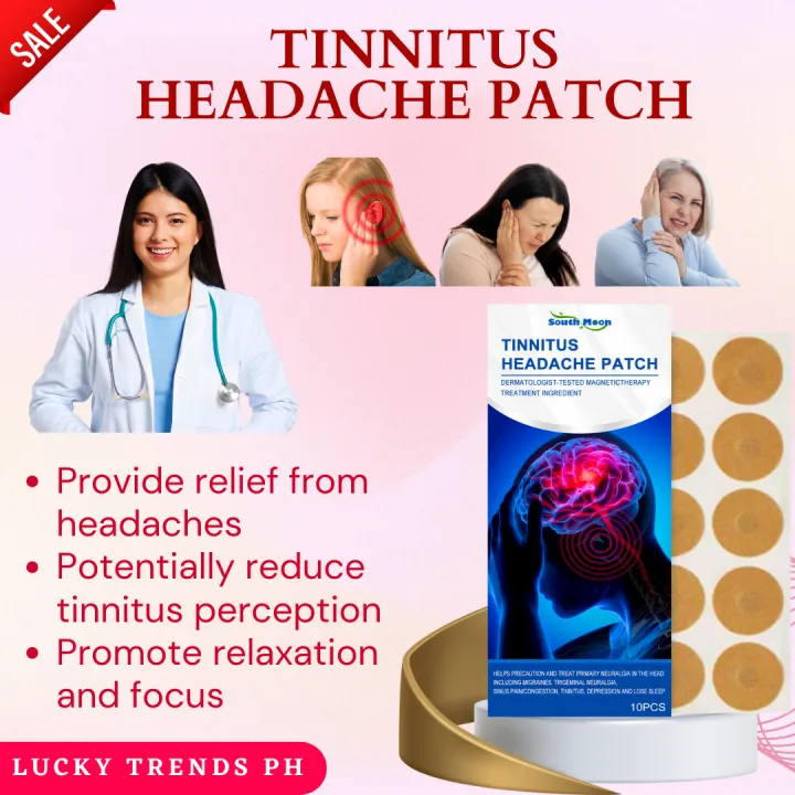 Original Tinnitus Headache Patch Relief for Ear Ringing, Prevent ...