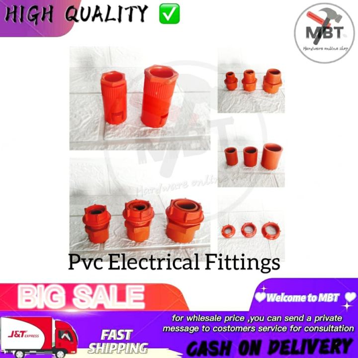 COD PVC Orange Pipe Electrical Fittings Coupling Male Adaptor Lock nut ...