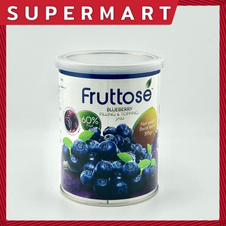 SUPERMART Fruttose Blueberry Filling Topping Jam 595 g. 60 % Fruit ฟรุตโตส บลูเบอรี่ฟิลลิ่งแอนด์ ...