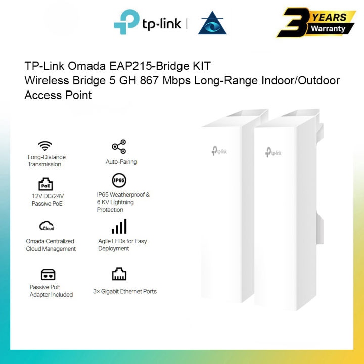 TP-Link Omada EAP215-Bridge KIT Wireless Bridge 5 GH 867 Mbps Long ...