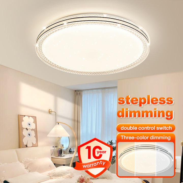 【COD】 Ceiling Lamp Tri color Light LED Fully sealed remote control ...