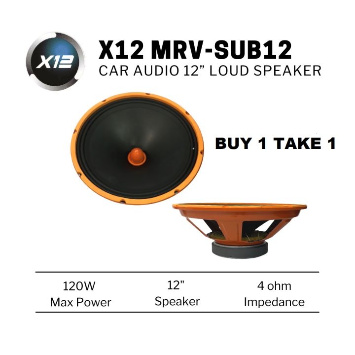 X12 MRV-SUB12 12" Loud Speaker 120W Max BUY 1 TAKE 1 | Lazada PH