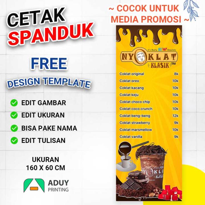 Banner Spanduk Es Nyoklat Klasik Viral Ukuran 60x160 CM Bisa Kustom ...