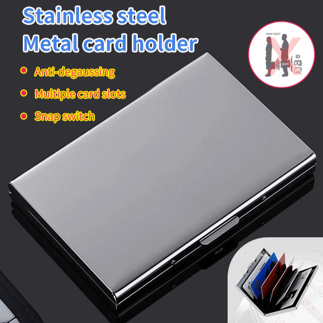 【Fast ship】Anti-degaussing RFID Stainless Steel Business Card Holder ...