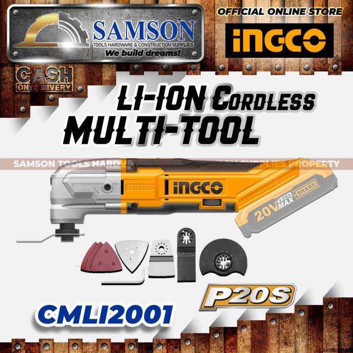 INGCO 20V Cordless Oscillating Tool / Multi Functional Tool (CMLI2001 ...