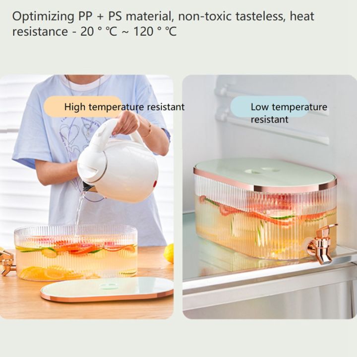 【KEX】-Refrigerator Drink Dispenser with Spigot Leakproof Plastic Water ...