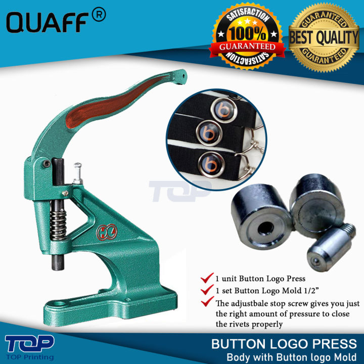 Button Logo Press Body with 1/2" Button Logo Mold, Hand Press Punch ...