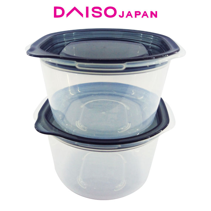 Daiso Large Round Stackable Food Container 400ml 2pcs | Lazada PH