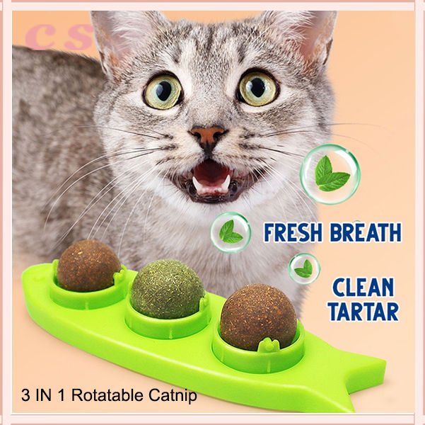 🐱【Delivery from MY】 3 IN 1 Rotatable Catnip Ball/ Pudina Kucing/ Cat ...