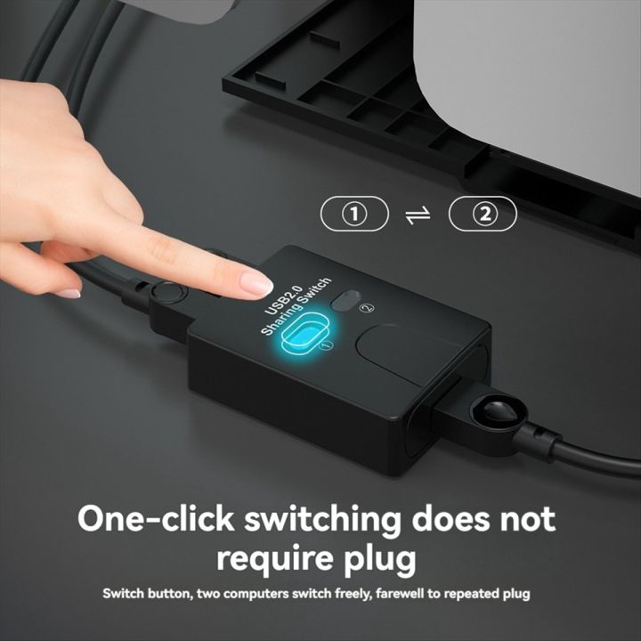 2 Ports USB2.0 Hub USB Switch Printer Sharer Two Computers Share A Usb ...