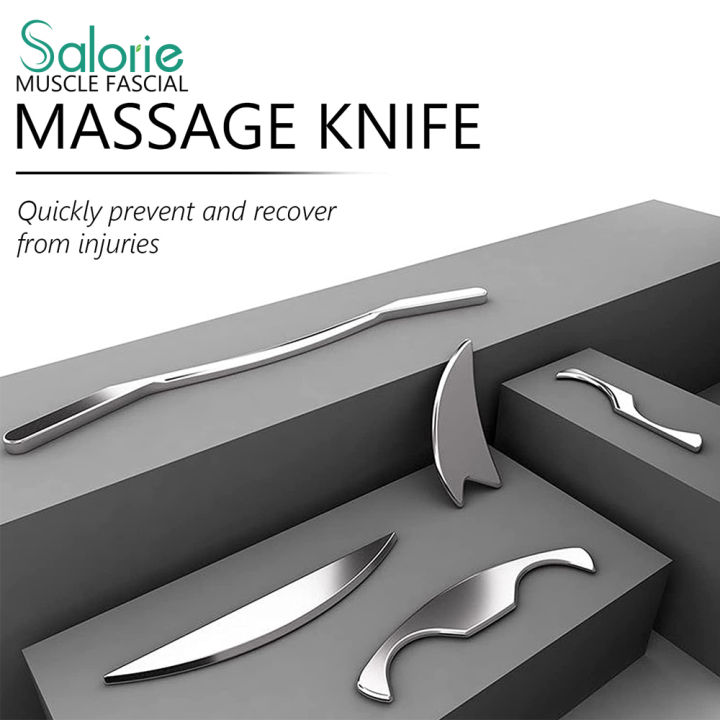 Salorie IASTM Fascia Muscle Release Tools GuaSha Scraper Steel Sheet ...