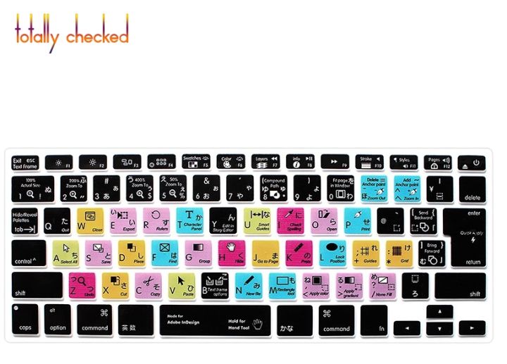 Japanese Version Adobe InDesign Hotkeys Silicone Keyboard Cover Skin ...