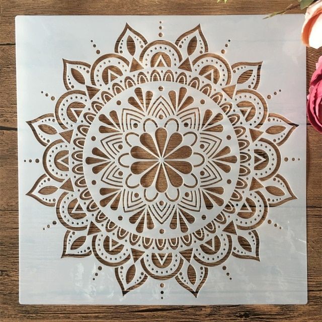 30*30cm Geometry Mandala Layered Round DIY Layering Stencils Painting ...