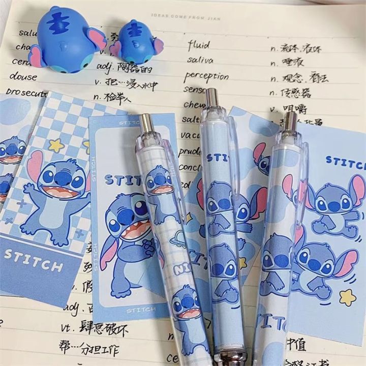 New AnimeDisney Pen Kawaii Stitch 0.5mm Black Press Gel Pen Cartoon ...
