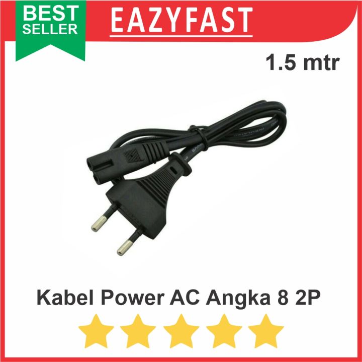 Kabel Power Printer AC 2 Lubang Pin Angka 8 1.5m Steker Colokan Cord | Lazada Indonesia