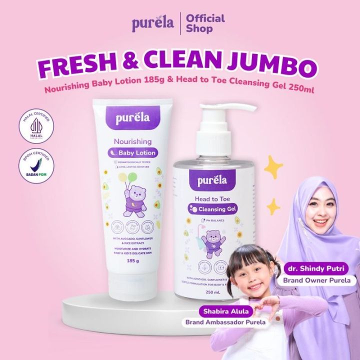 PURELA FRESH AND CLEAN JUMBO - Nourishing Baby Lotion 185g & Head to ...