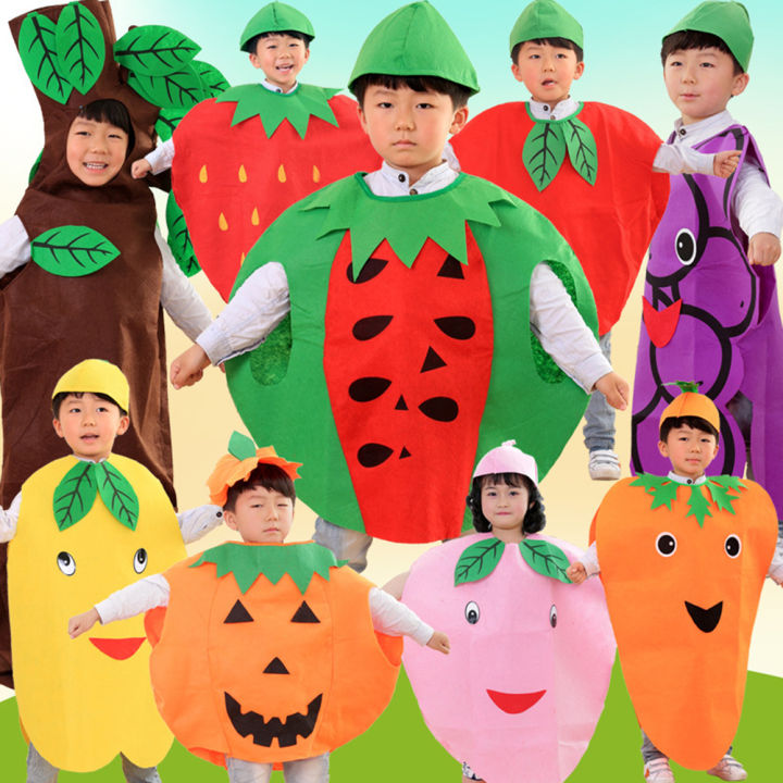 Kids Aldult Unisex Cosplay Costume Set Fruit Vegetable Outfit ...