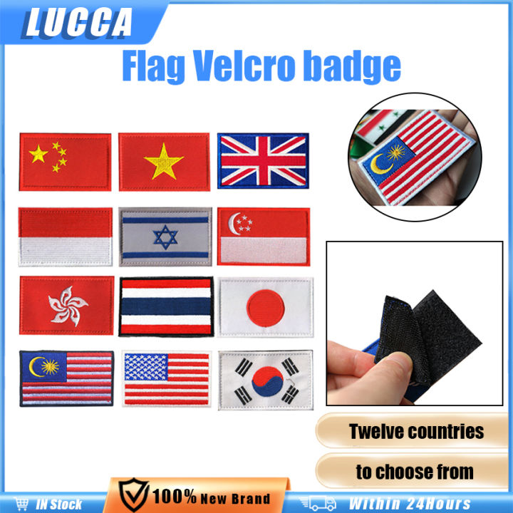 Asian Countries Flag Patches Velcro USA UK Malay Indonesia China Hong ...