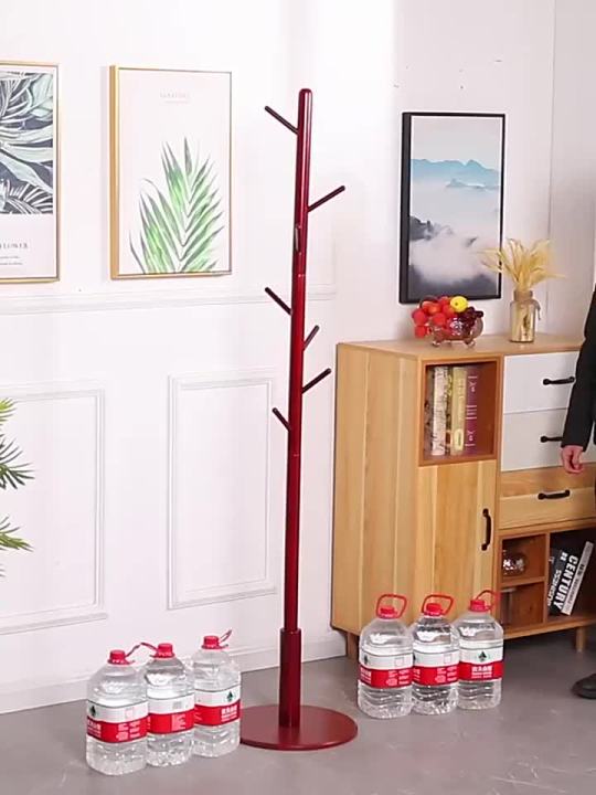 Solid wood floor to ceiling coat rack hanger hanger bedroom home ...