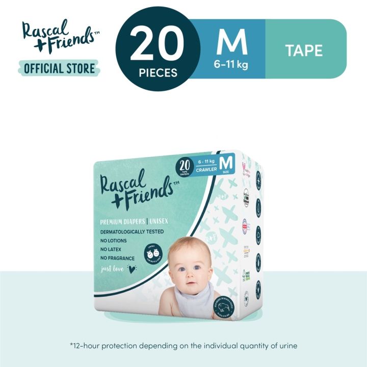 Rascal Friends Tape Diaper Convenience Pack - Medium 20 Pads | Lazada PH