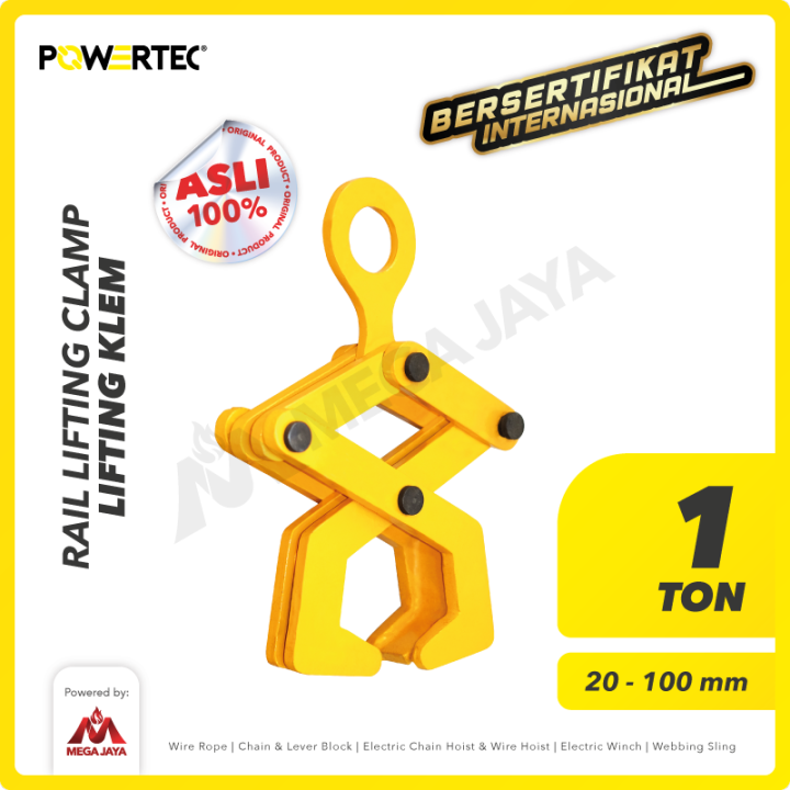 POWERTEC Rail Lifting Clamp / Klem Angkat Rel Kereta Balok 1 Ton | Lazada Indonesia