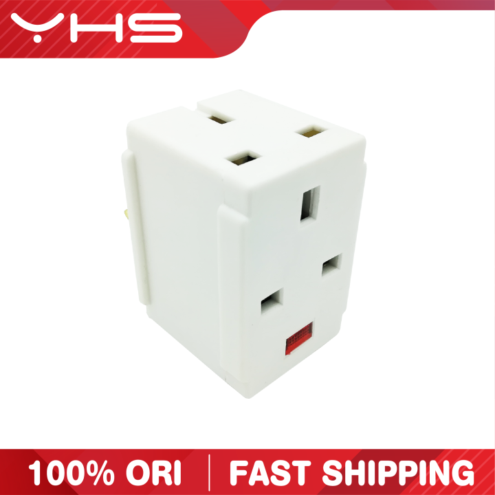 ME ME301N SIRIM Approved 3 Way Adaptors Neon with 13 AMP UK Standard ...
