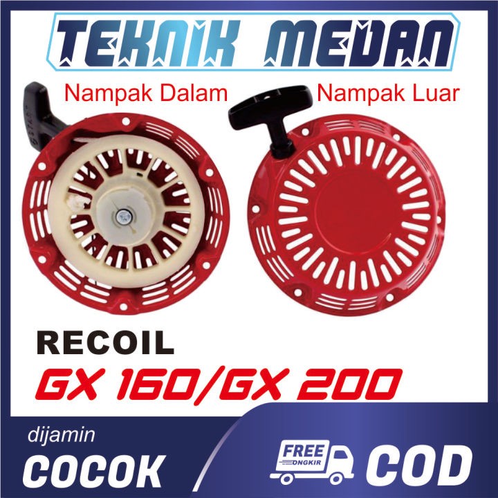 Bisa COD!! Recoil Starter Tarikan Kap Engkol Mesin Honda Gx160 Gx200 Gx220 Model Kuda kuda ...