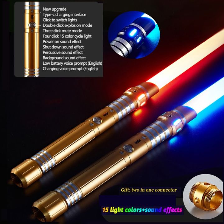 RGB Lightsaber Metal Hilt For Heavy Dueling 7 Color Led Change Cosplay ...