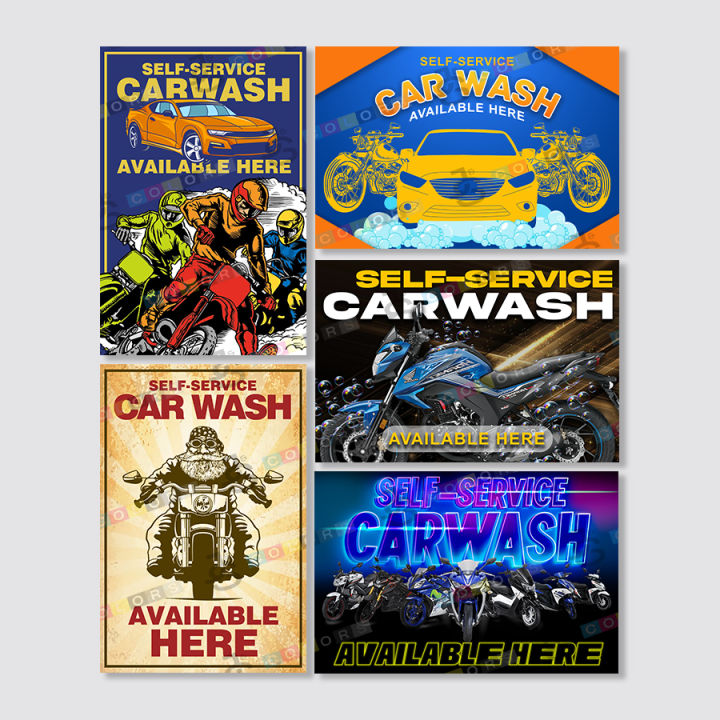 Self Service Carwash Business Tarpaulin Signage and Laminated | Lazada PH