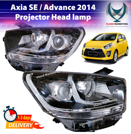 Perodua Axia SE 2014 Head lamp / Axia Advance 2014 Projector Headlamp ...