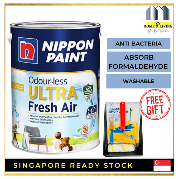 Nippon Paint Odour-Less ULTRA FRESH AIR Easywash 1L | 5L Ethoxylate & formaldehyde free | Lazada ...