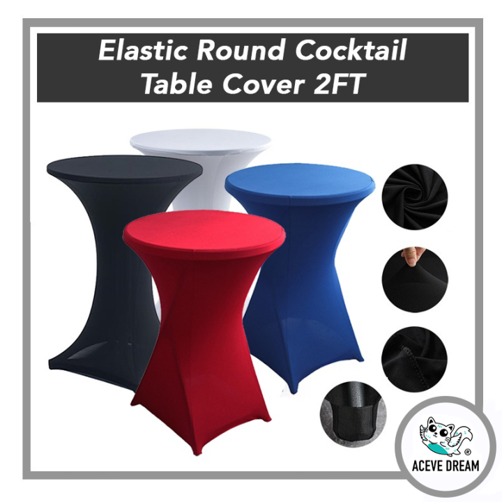 ACEVE DREAM READY STOCK 2 FT Round Cocktail Table Cloth Cover Elastic ...