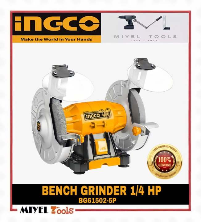 INGCO Original Heavy Duty Bench Grinder 6" 1/4HP (BG61502-5P) | Lazada PH