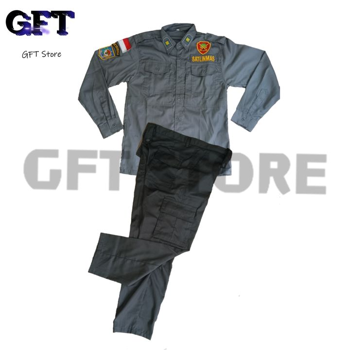 Seragam PDL Linmas/ Satlinmas Abu Abu Terbaru Kualitas Terbaik | Lazada ...