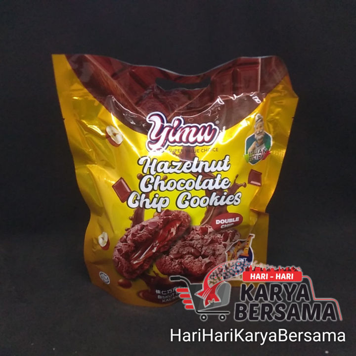 MAKANAN RINGAN YIMU HAZELNUT CHOCOLATE CHIP COOKIES 250GR | Lazada ...