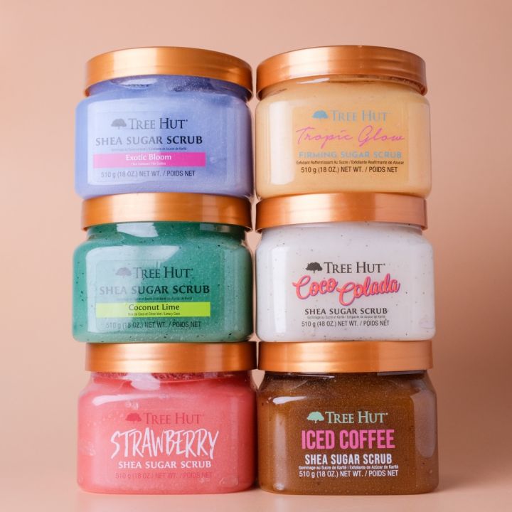 Tree Hut Shea Sugar Scrub - Moroccan Rose, Coconut Lime, Boba Milk Tea ...