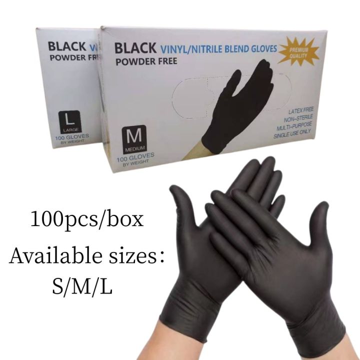 100pcs / box black clean food grade gloves black gloves for cooking ...